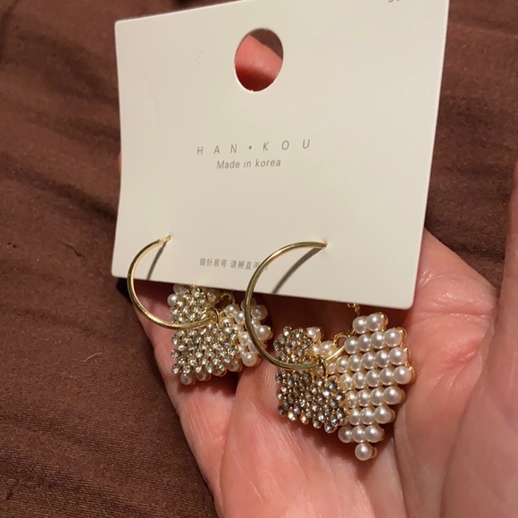 Han - Kou | Jewelry | Heart Shaped Pierced Earrings By Han Kou Nib ...